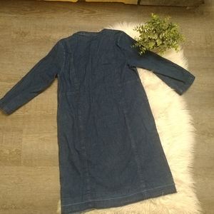 Dresses | Jjill Denim Lace Up Front Raw Hem Dress Size Xs | Poshmark